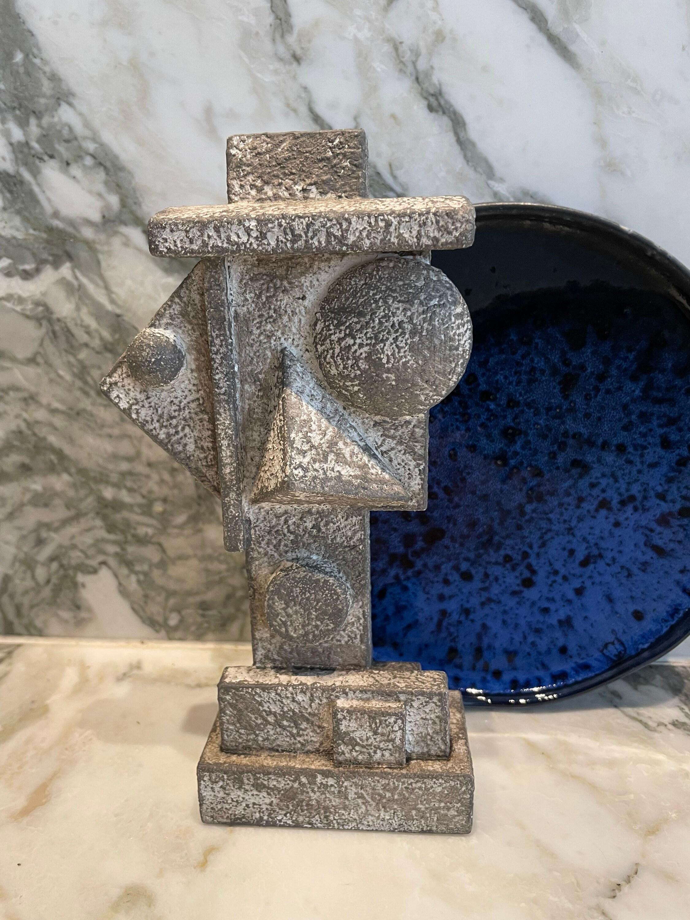 Brutalist Sculpture Triangle Nose Totem, Original Artwork - Etsy