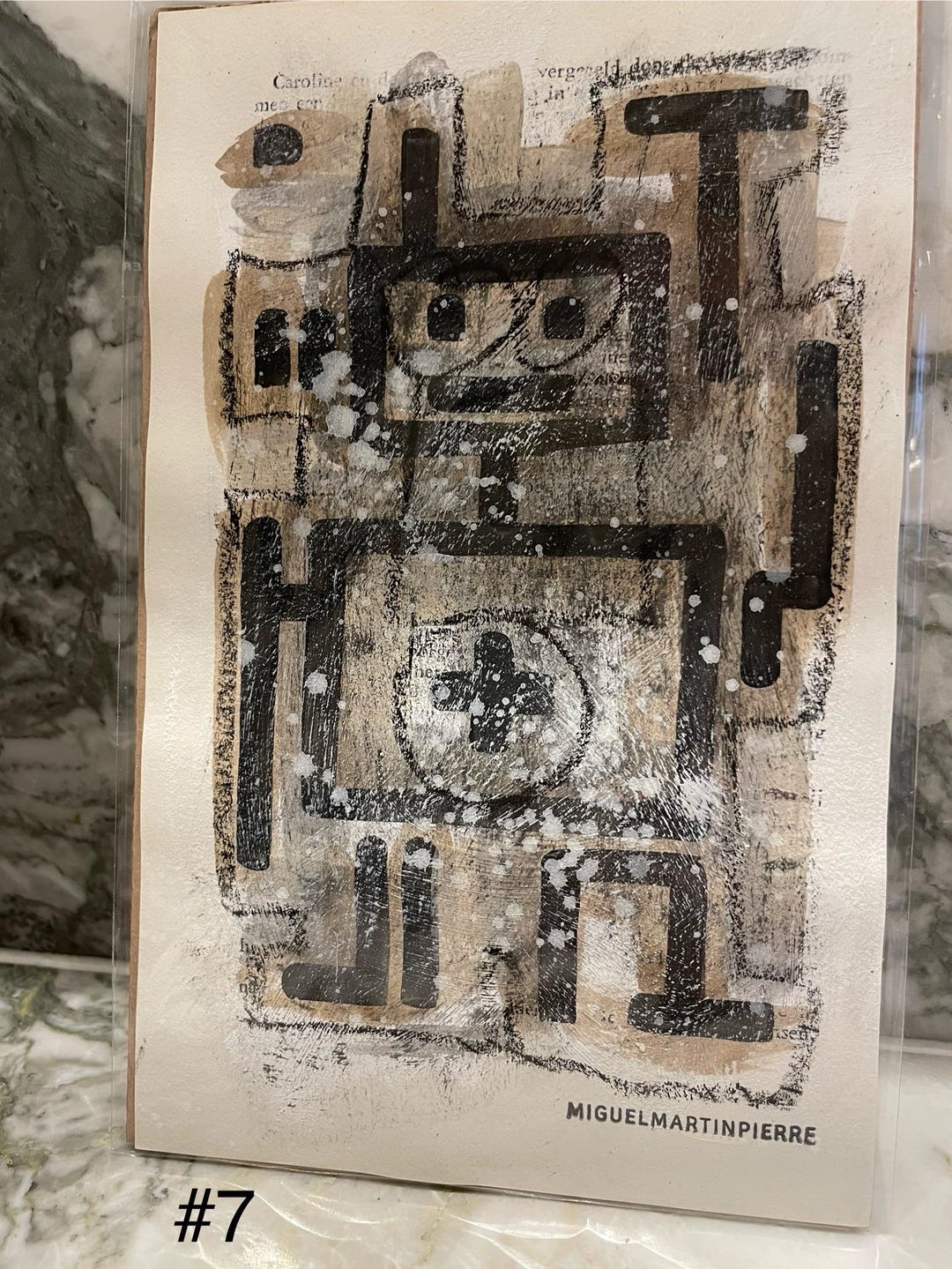 Bookpage Painting 'robot' Original Artwork. Weird Art! Brutalist Arte ...