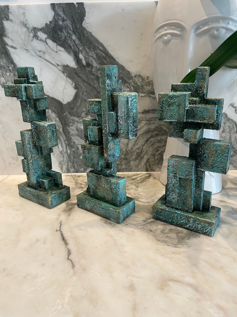 Small Wooden 'faux Bronze' Sculpture Modernist - Etsy