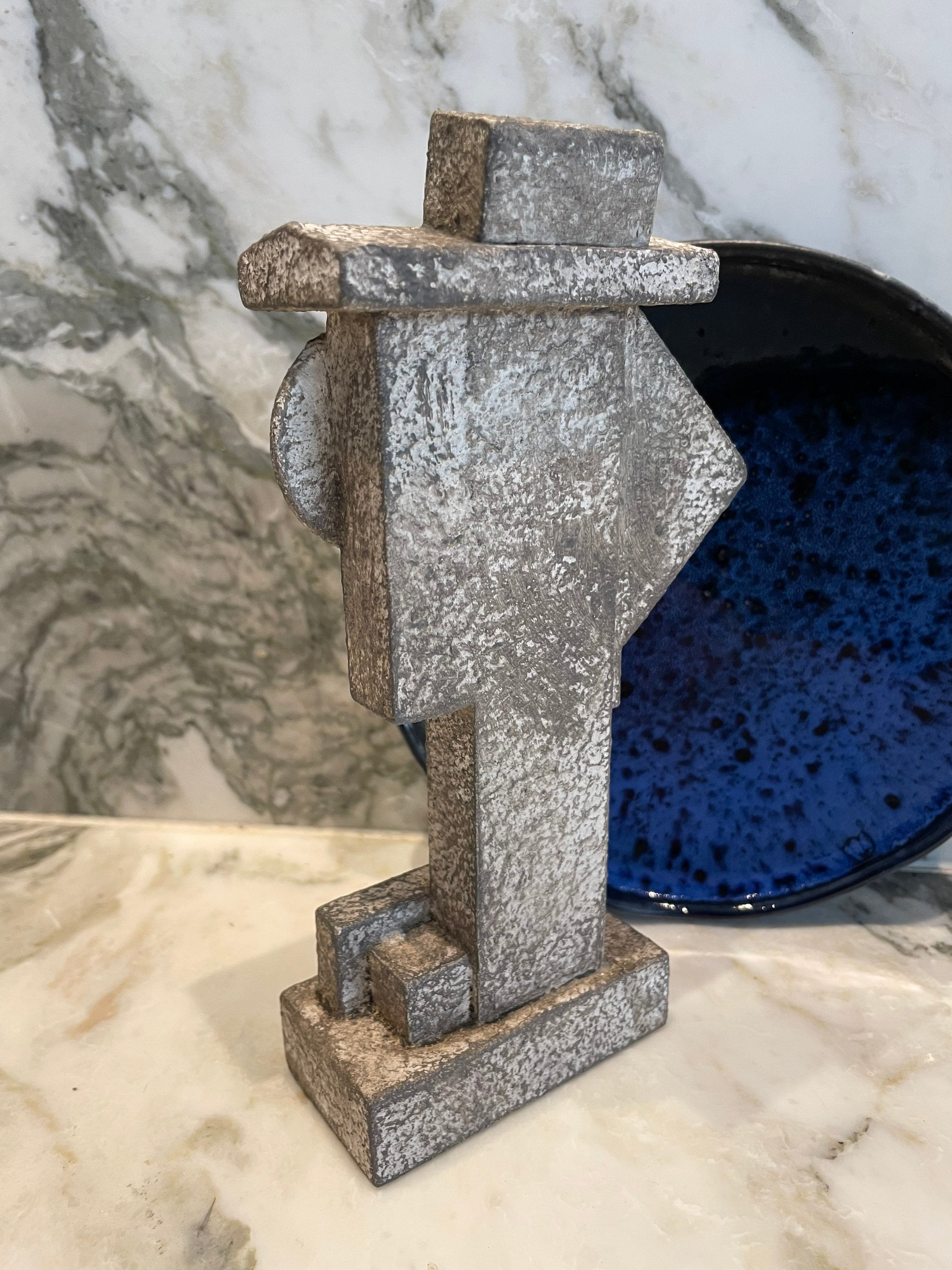 Brutalist Sculpture Triangle Nose Totem, Original Artwork - Etsy