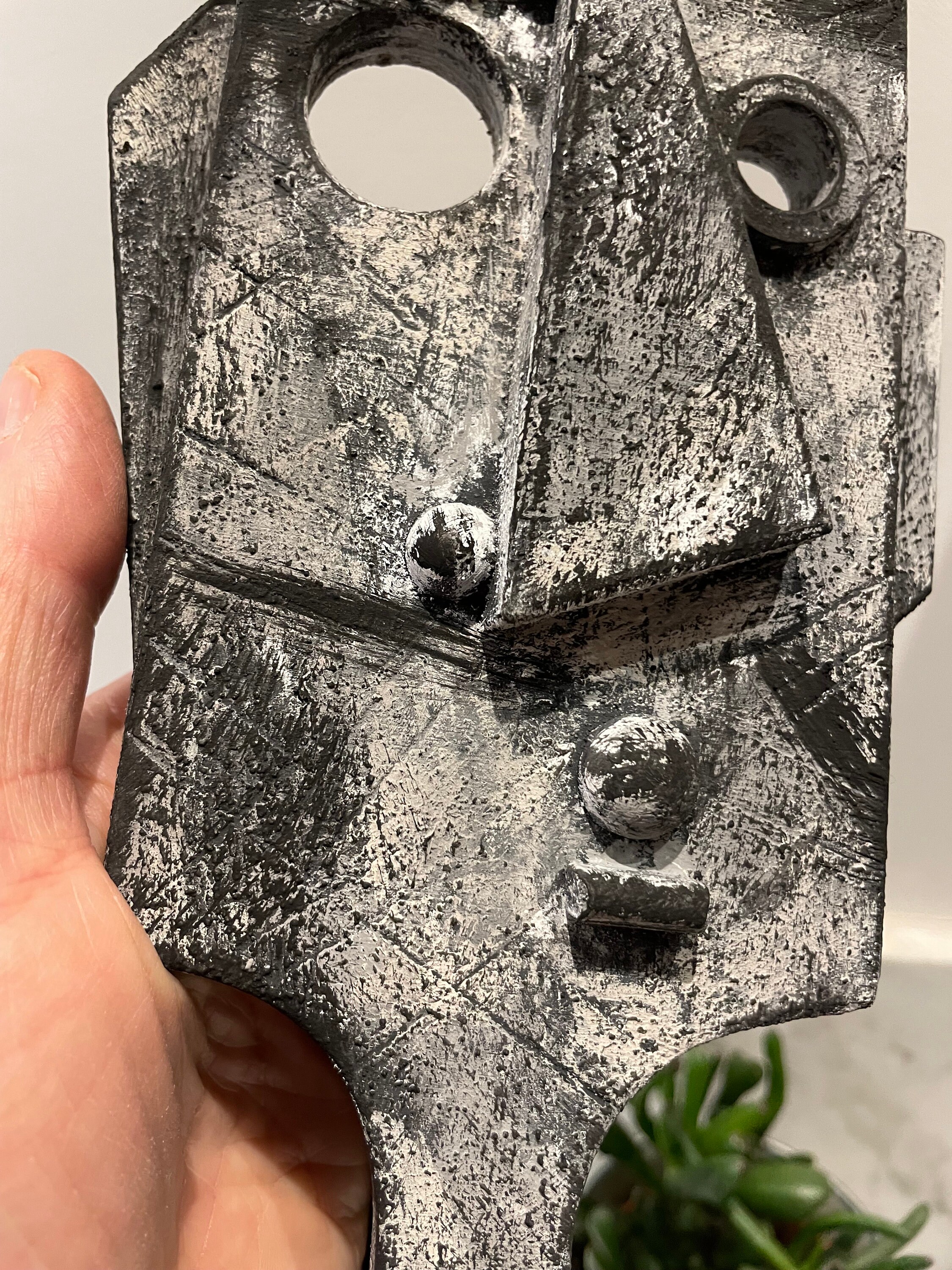 Brutalist Sculpture 'face on Cutting Board' Cubiste Influence 33 Cm. - Etsy