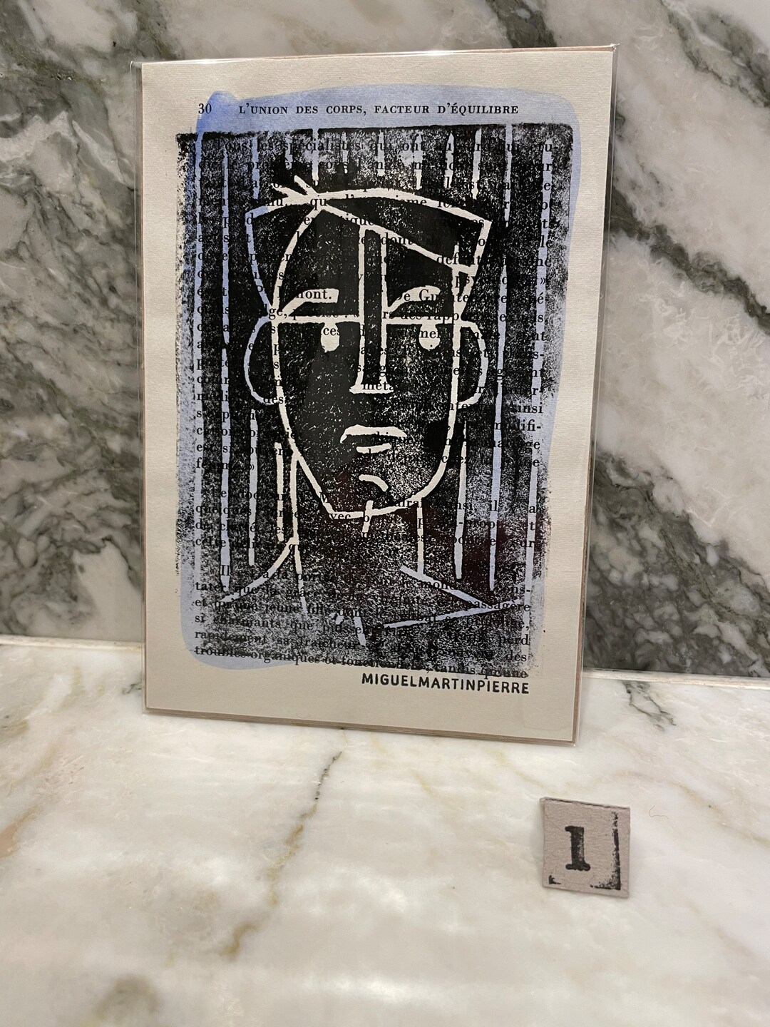 Sample: Guy on French Bookpage Lino, Comic Modernist, Midcentury Style ...