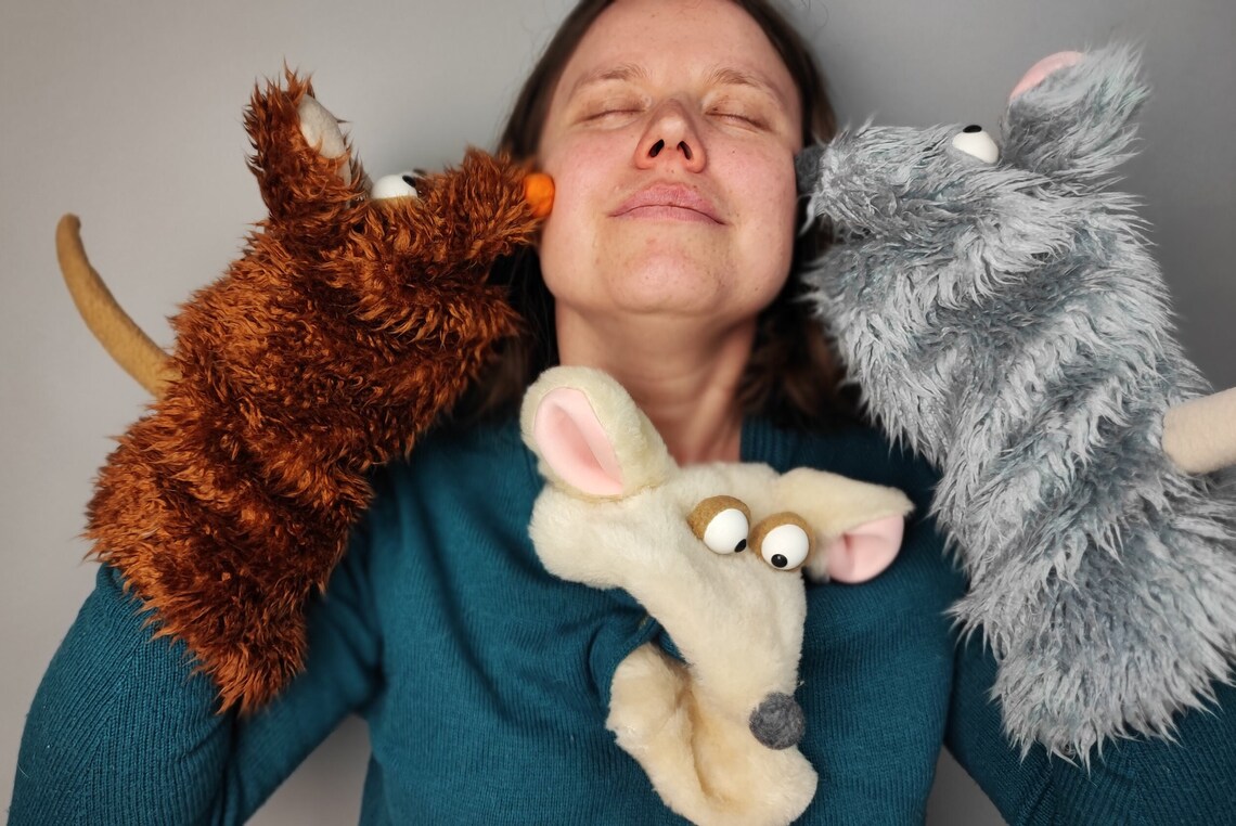 Kukiełka W Stylu Muppet Rusty Mouse | Kukiełka Ręczna | Uroczy Szczur ...