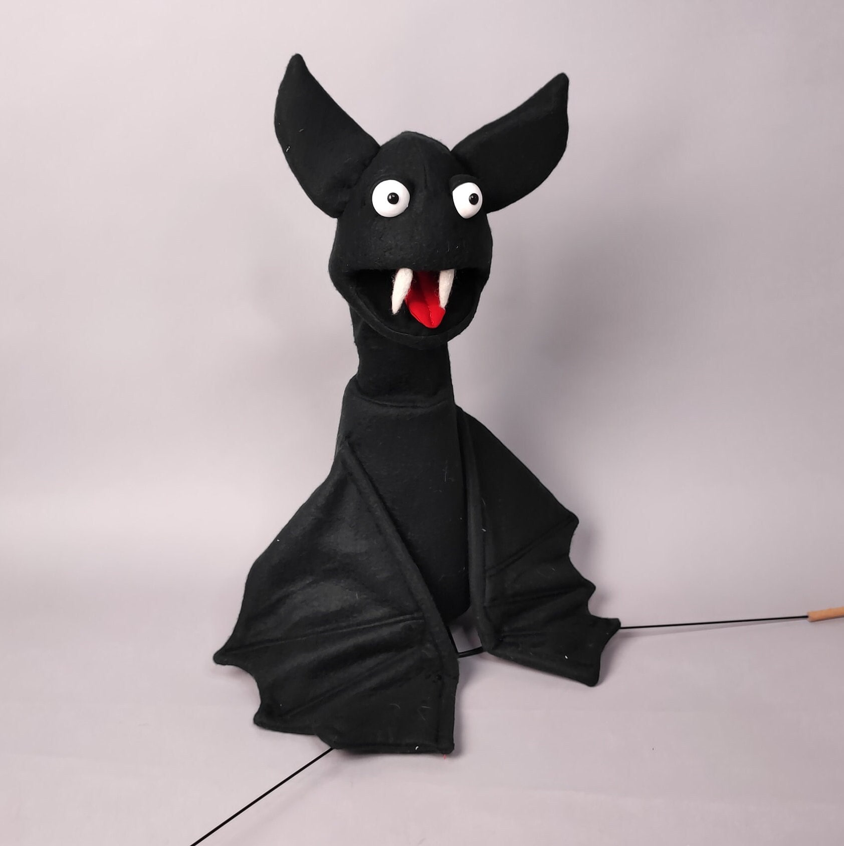 Vampire Bat Handmade Professional Puppet Bat Plushie With Movable Mouth ...
