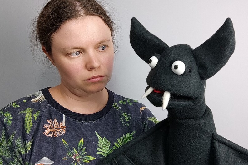 Vampire Bat Handmade Professional Puppet | Bat Plushie With Movable ...