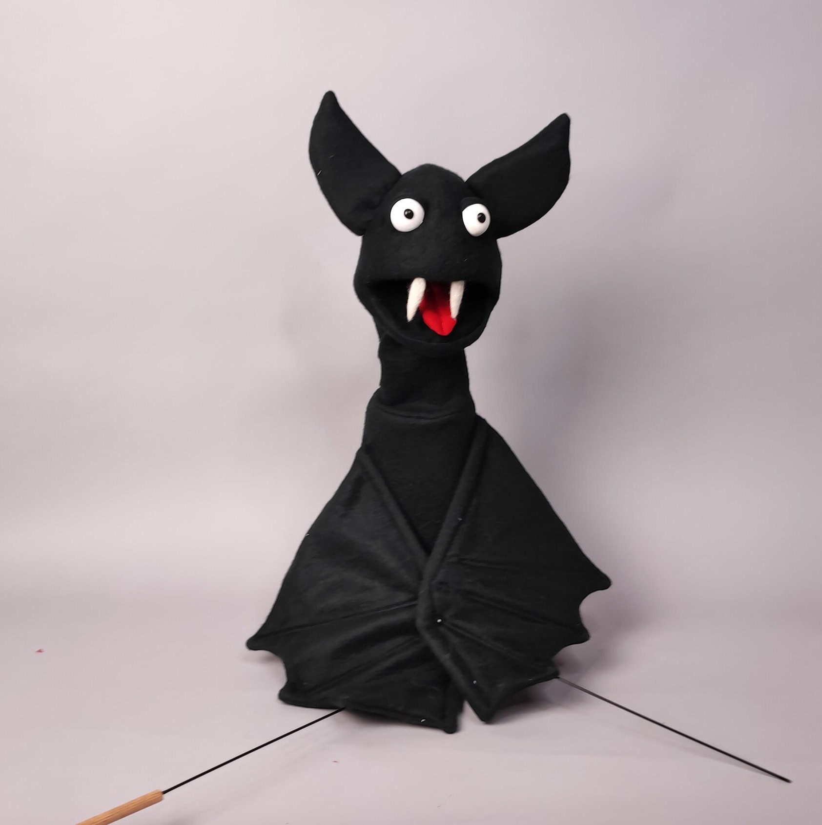 Vampire Bat Handmade Professional Puppet Bat Plushie With Movable Mouth ...