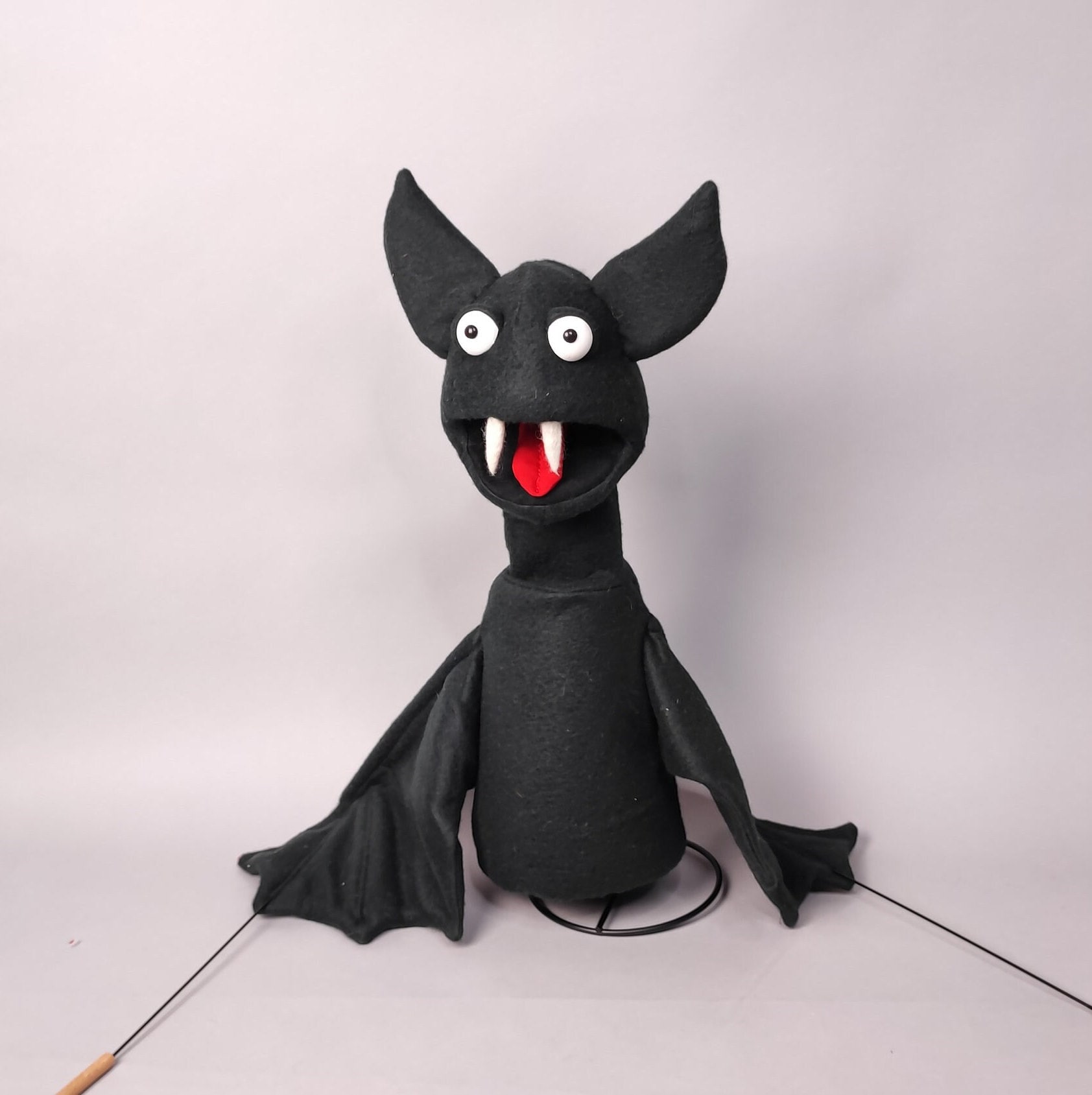 Vampire Bat Handmade Professional Puppet Bat Plushie With Movable Mouth ...