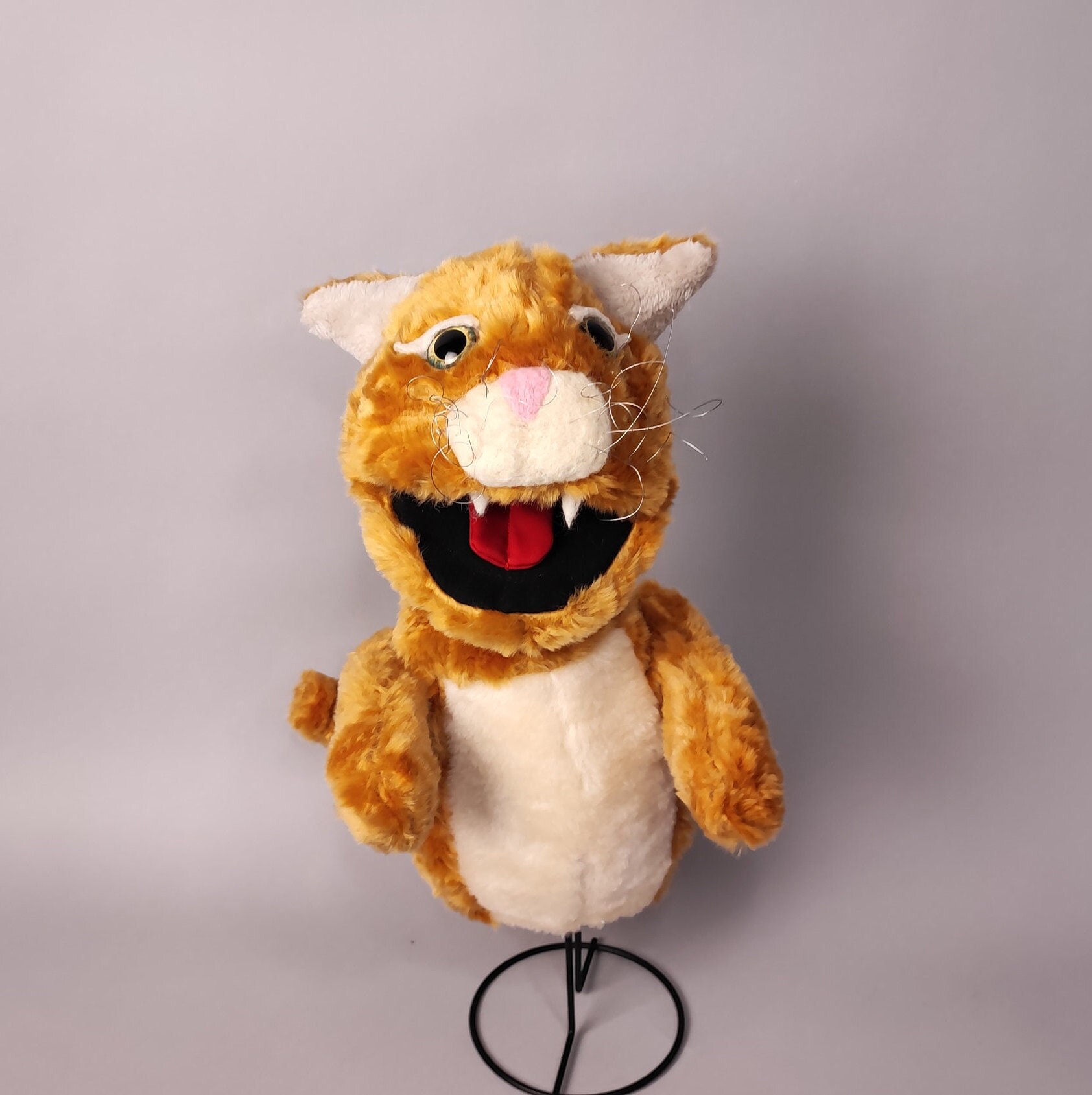 Ginger Cat Hand Puppet | Animal Portrait for Cat Lover | Tabby Cat Gift ...