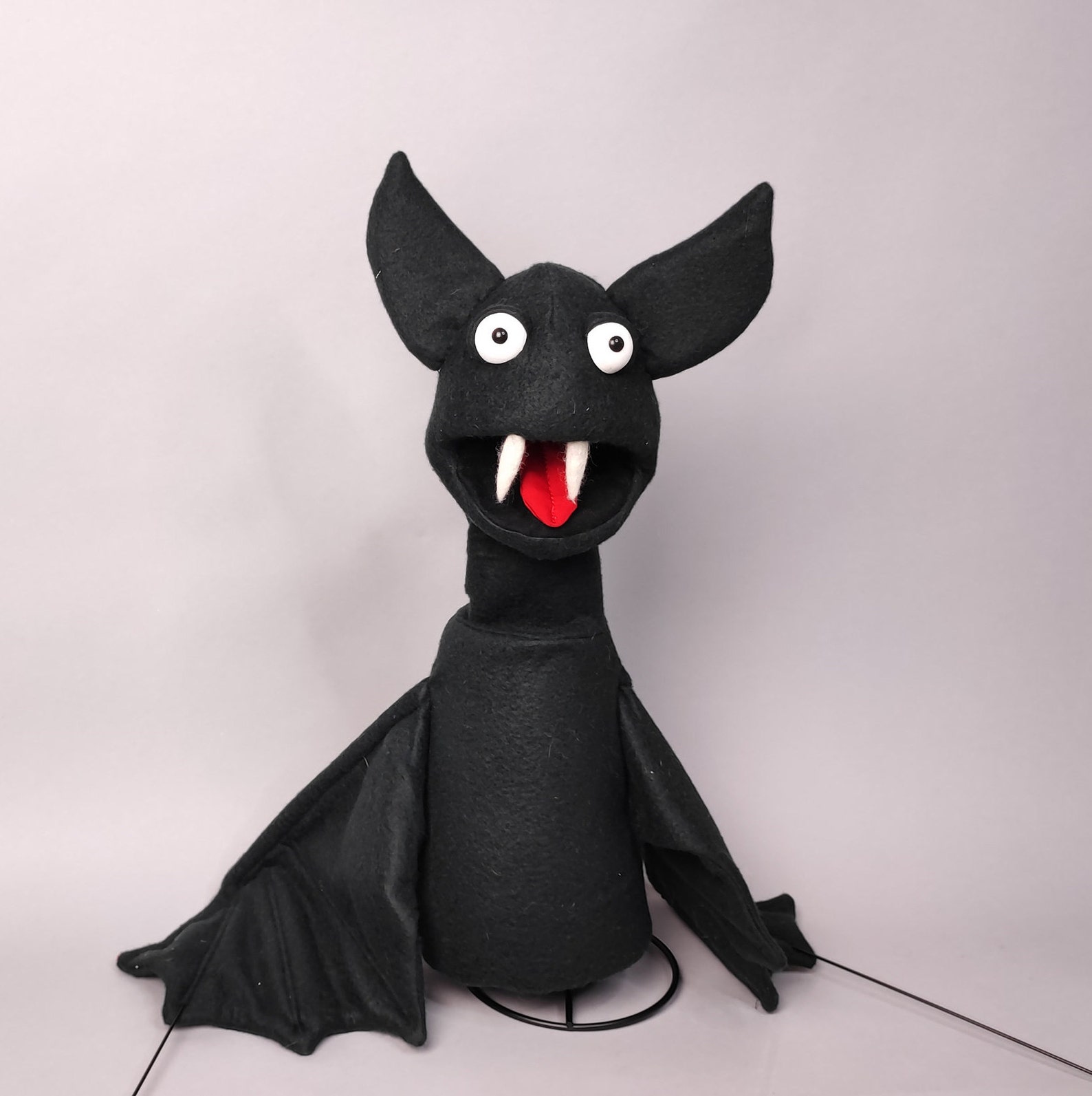 Vampire Bat Handmade Professional Puppet Bat Plushie With Movable Mouth ...