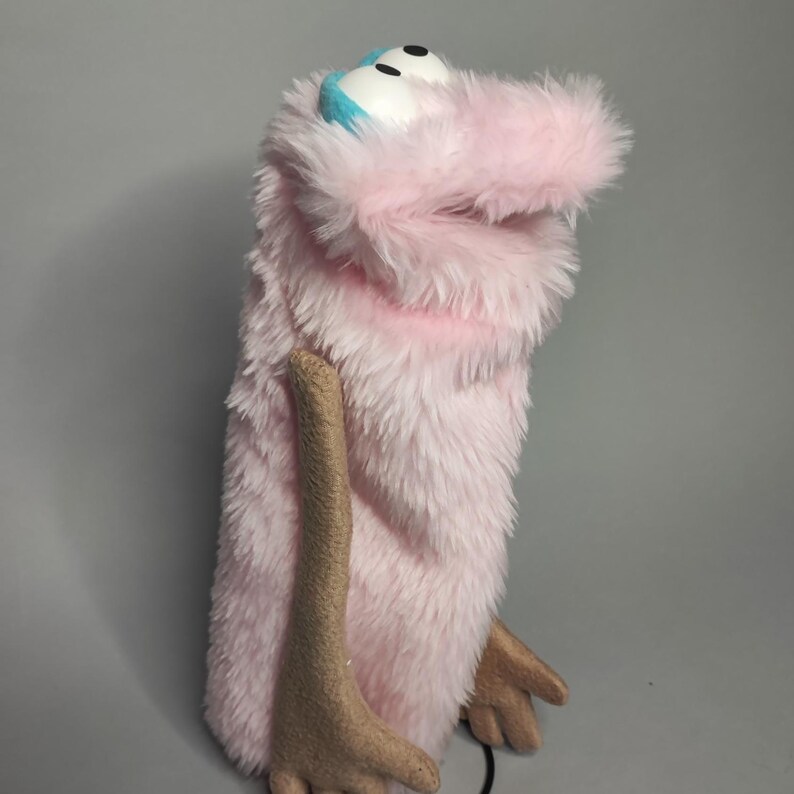Handmade Pink Monster Puppet: Soft Furry Sock Puppet Toy - Etsy