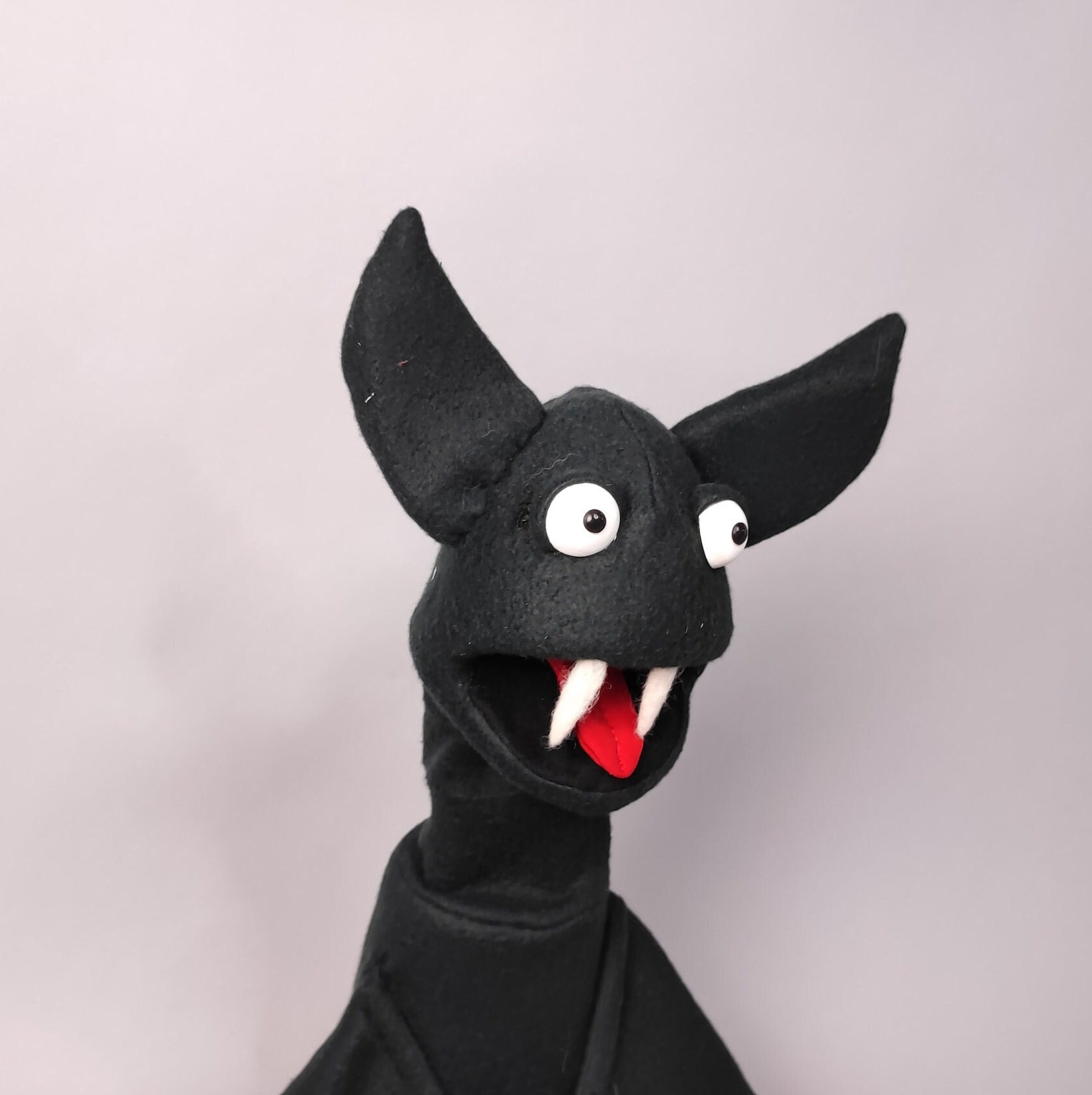 Vampire Bat Handmade Professional Puppet Bat Plushie With Movable Mouth ...