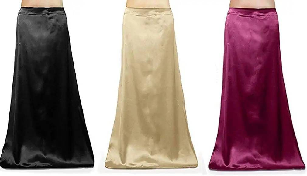 Women Underskirt, Inskirt, Petticoat, Satin Silk, Free Size Adjustable ...