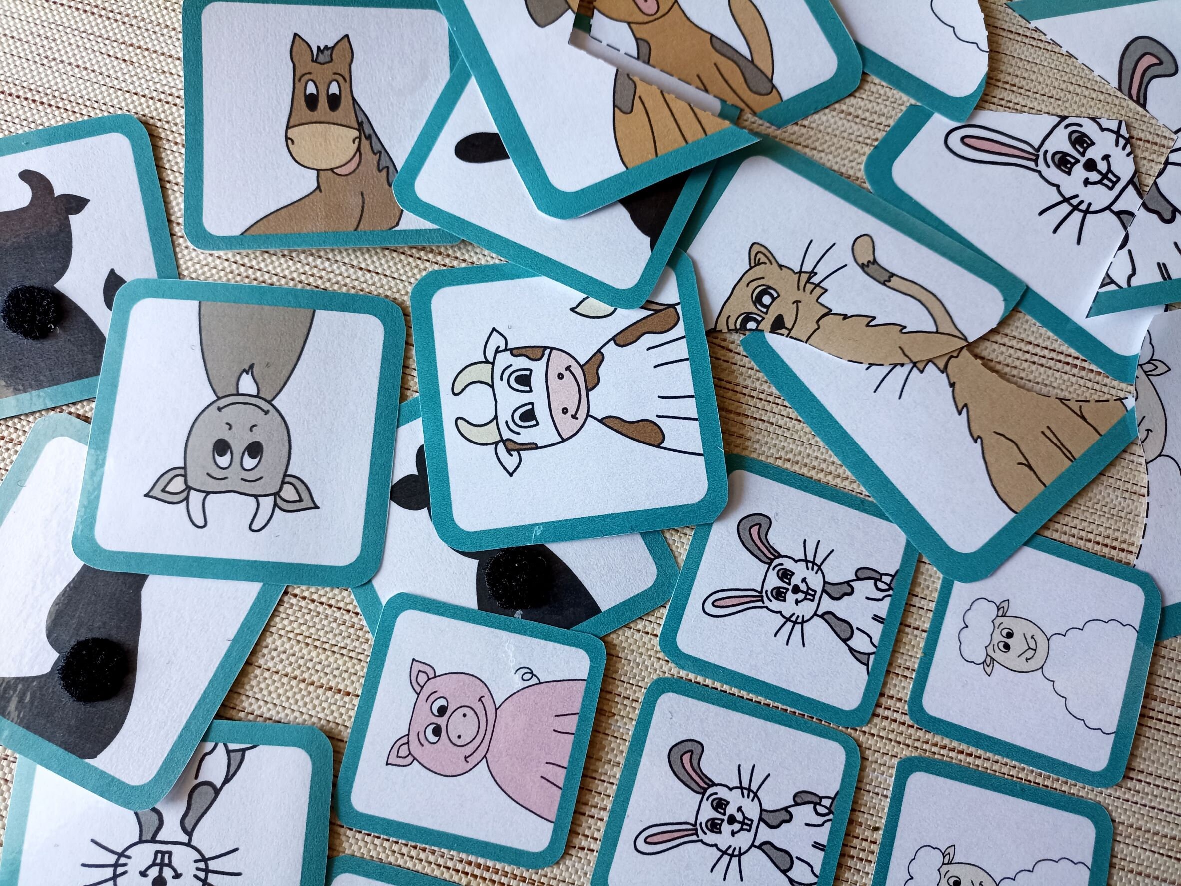 Farm Animals; Domestic Animals Printable; 3 Games; Memory, Shadow ...