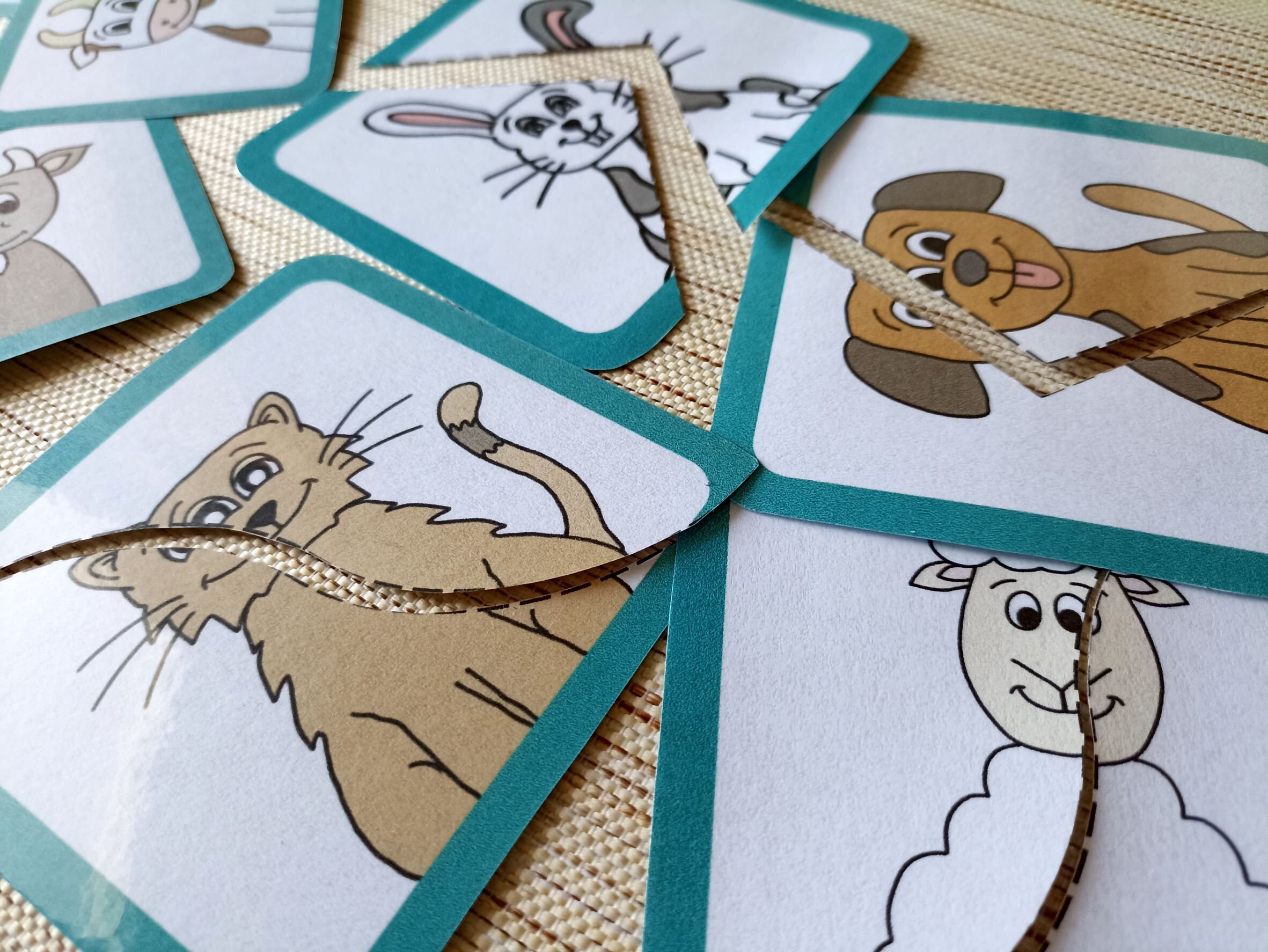 Farm Animals Domestic Animals Printable 3 Games Memory, Shadow Matching ...