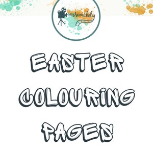 6 Pieces Easter Printable Coloring Pages; Follow the Dashed Lines ...