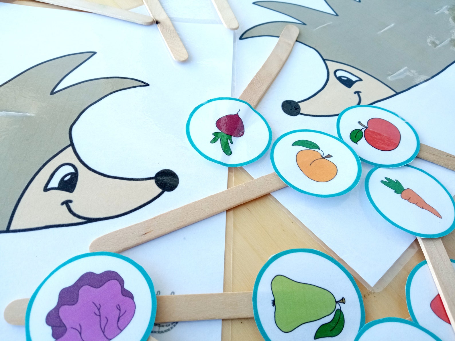 Printable Sorting Game - Fruits and Veggies; Educational Material ...