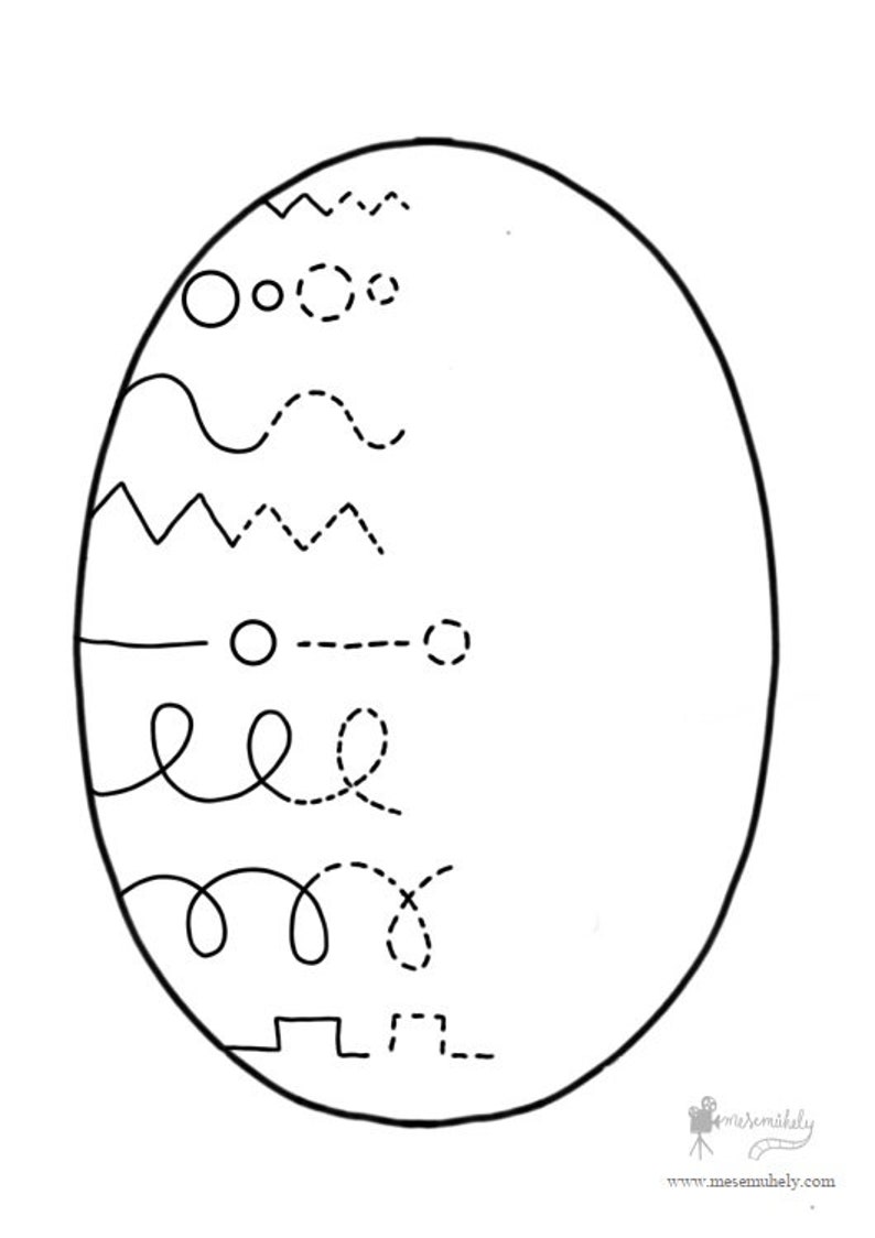 6 Pieces Easter Printable Coloring Pages; Follow the Dashed Lines ...