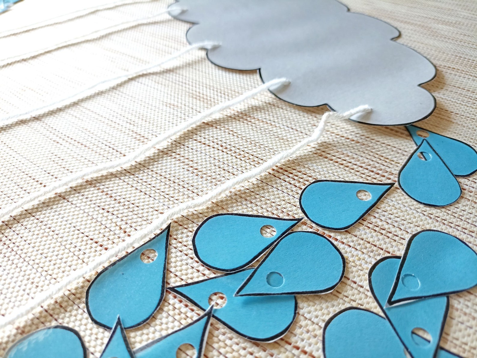 Fine Motor Skills Game; Thread the Raindrops; Cloud and Rain; Printable ...