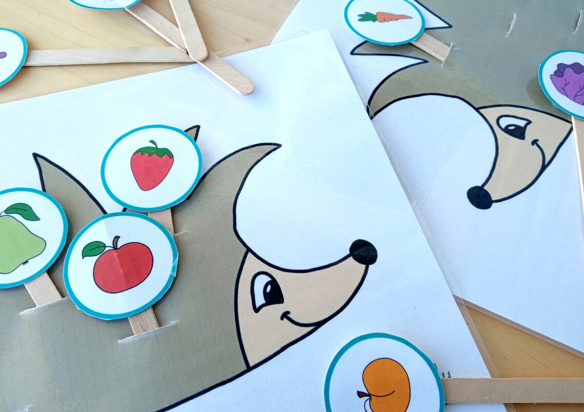 Printable Sorting Game Fruits and Veggies Educational - Etsy