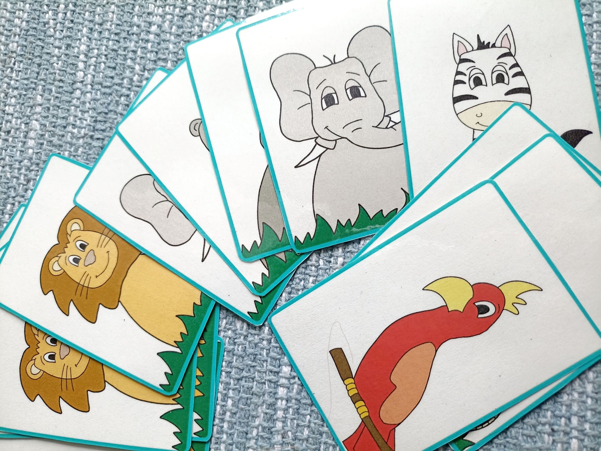 Wild Animals Memory Game; Card Pack for Preschoolers and Primary ...