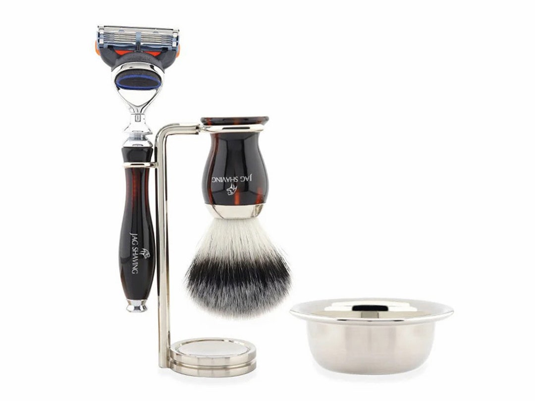 Shaving Set With 5-edge Cartridge Razor Synthetic Hair Brush - Etsy