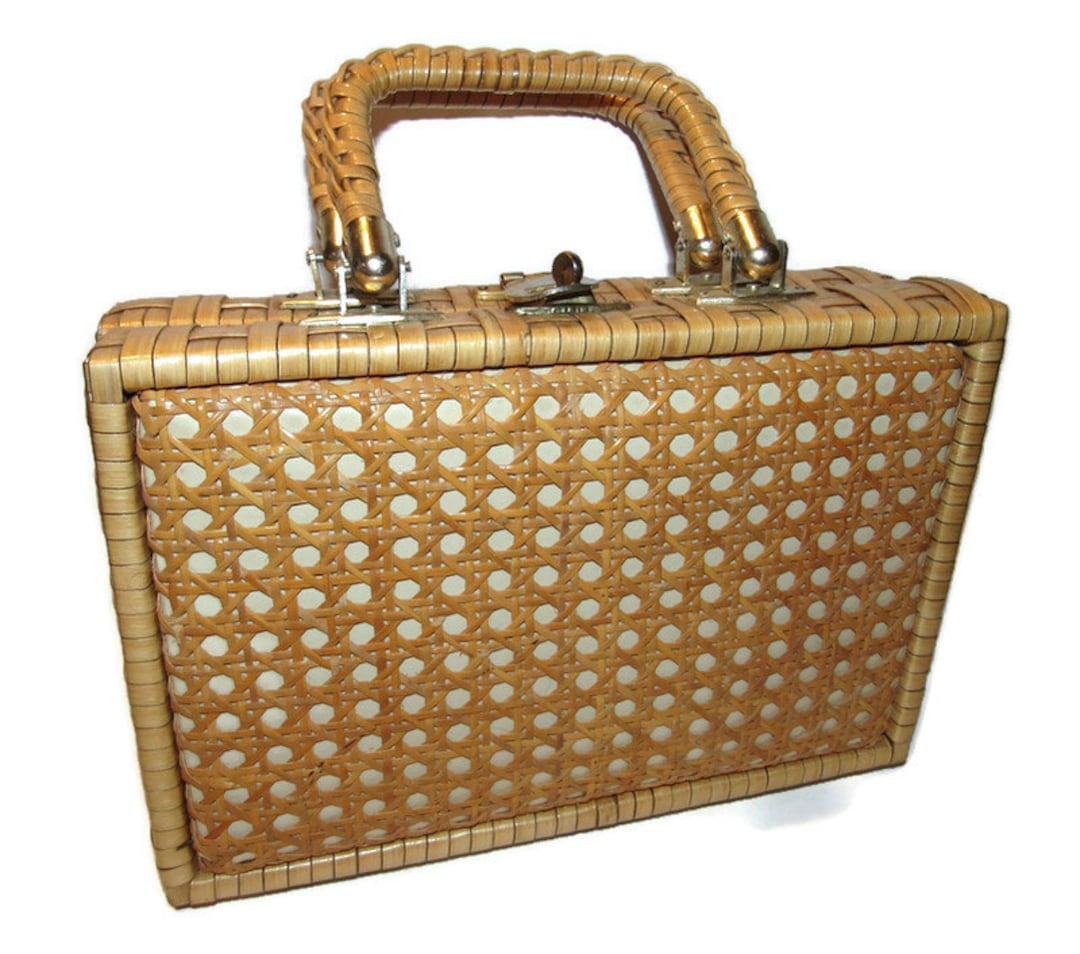 Tropical Rattan Purse, Vintage Tiki Purse - Etsy