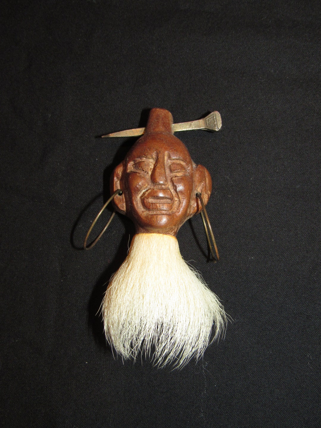 Primitive Carved Wood Brooch Pin, Spike Through the Head, Primitive Art ...