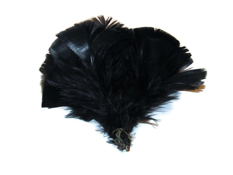 1930s Black Feather Cockade | Vintage Millinery Feather Rosette | Art ...