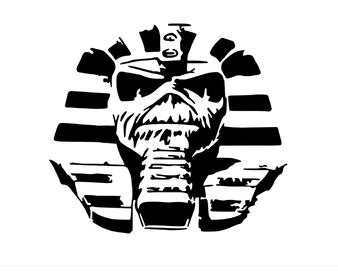 Iron Maiden Pharaoh Eddie Logo Vinyl Decal - Etsy