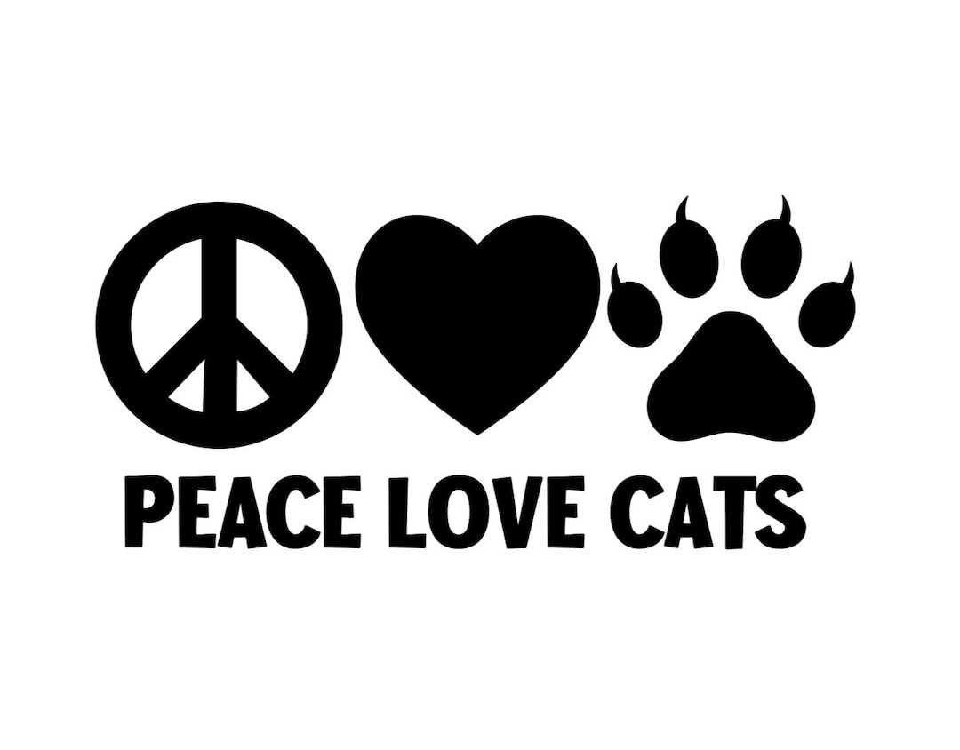 Peace Love Cats Vinyl Decal - Etsy
