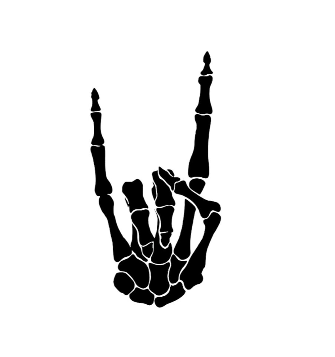 Skeleton 'rock On!' Horns Vinyl Decal - Etsy