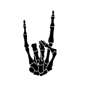 Skeleton 'rock On!' Horns Vinyl Decal - Etsy