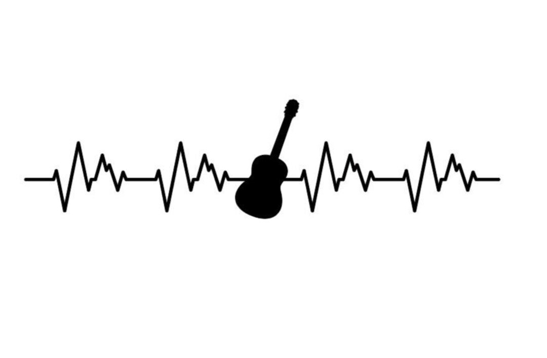 Acoustic Guitar Cardiogram Vinyl Decal - Etsy