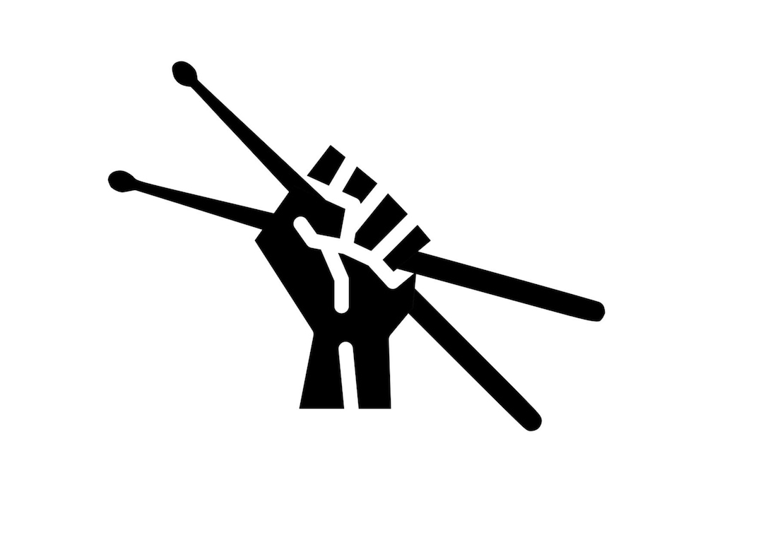 Drummer Salute - Fist With Drum Sticks Vinyl Decal - Etsy