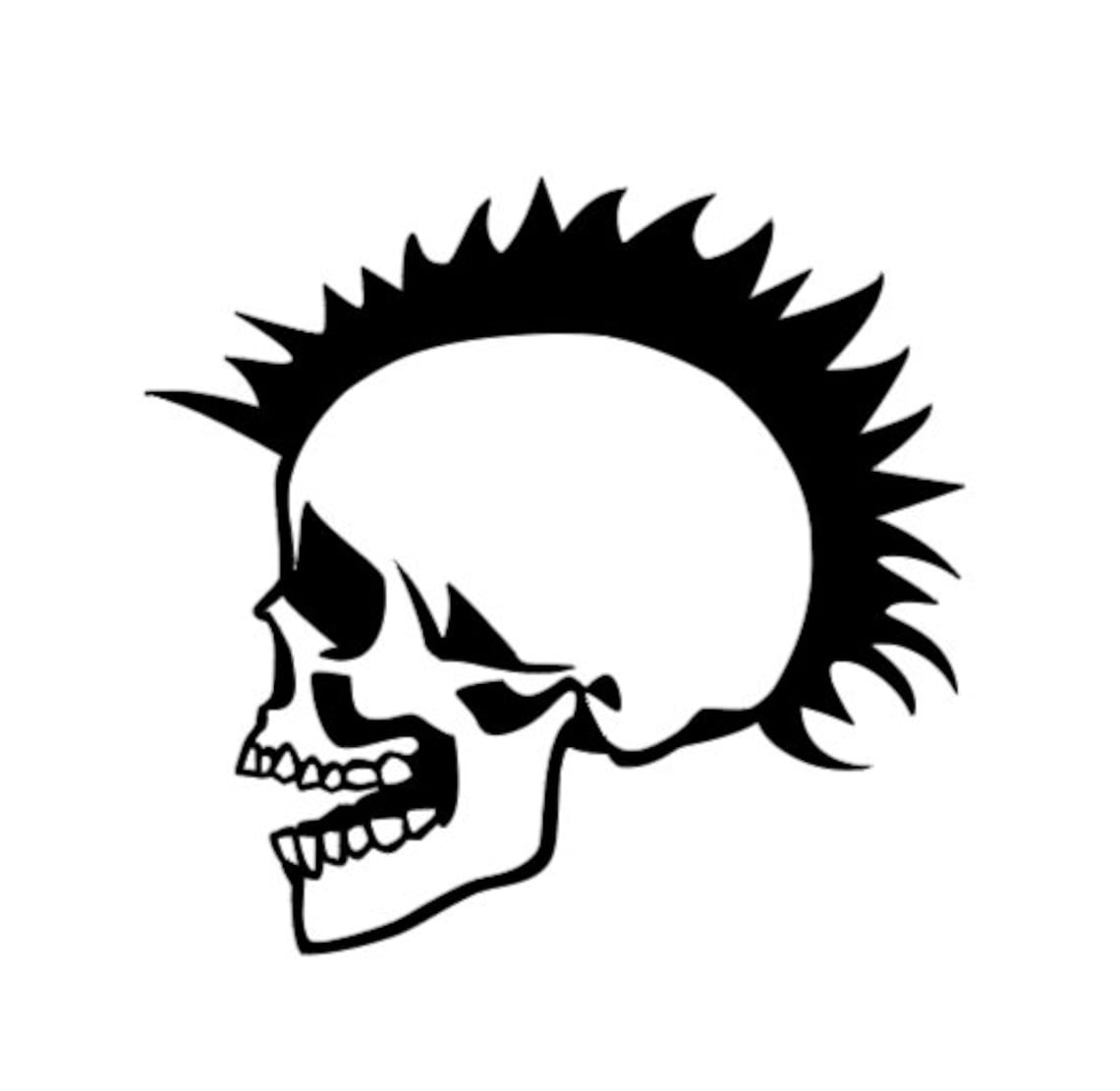 Punk Rock Skull With Mohawk Vinyl Decal - Etsy