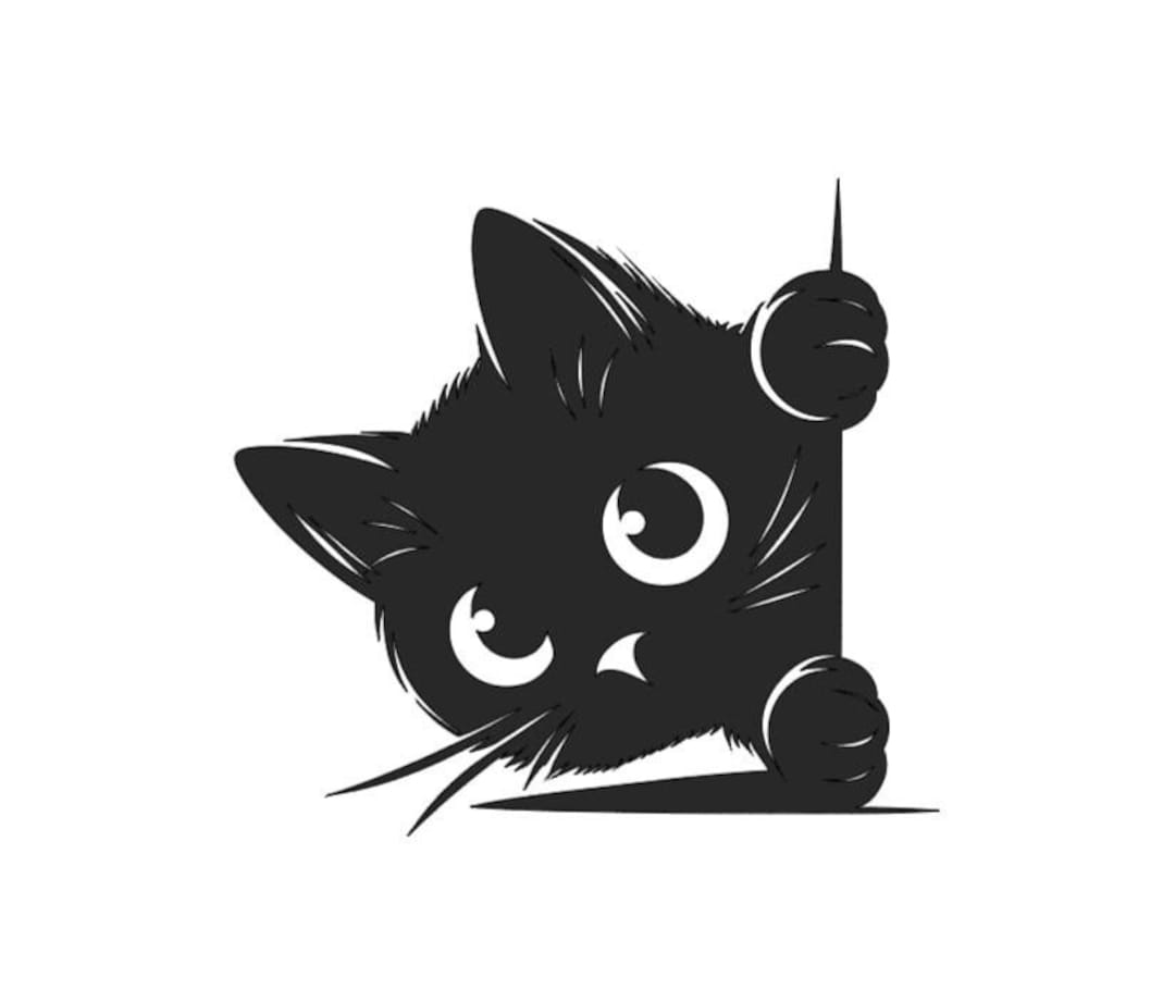 Peeking Cat Vinyl Decal - Etsy