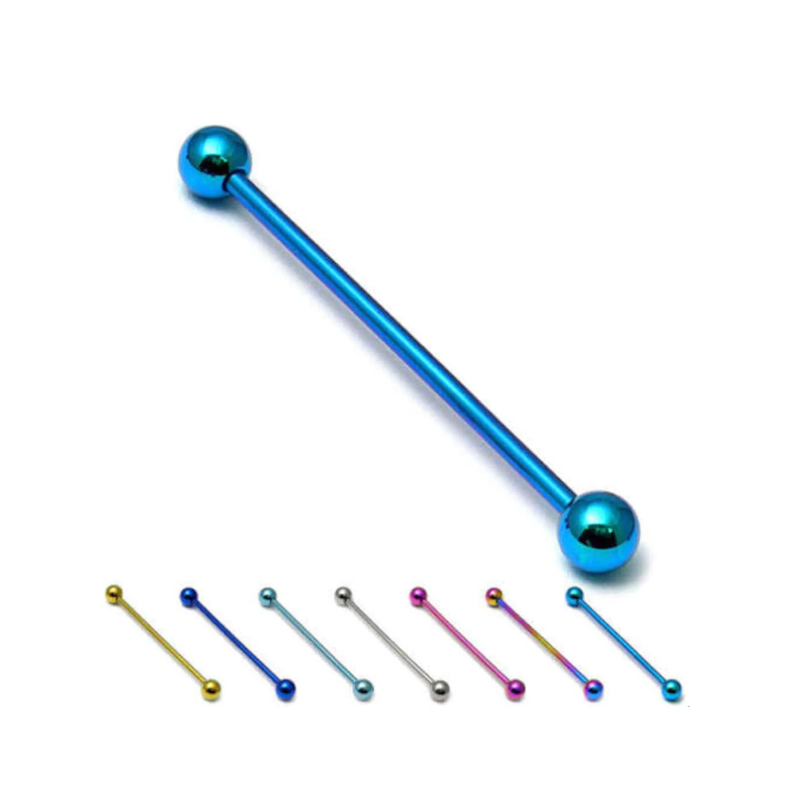 Titanium Industrial Scaffold Ear Bar Plain Polished or Vivid - Etsy UK