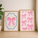 Pink Bow Wall Art Printable - Girly Ribbon Digital Download, Cute ...