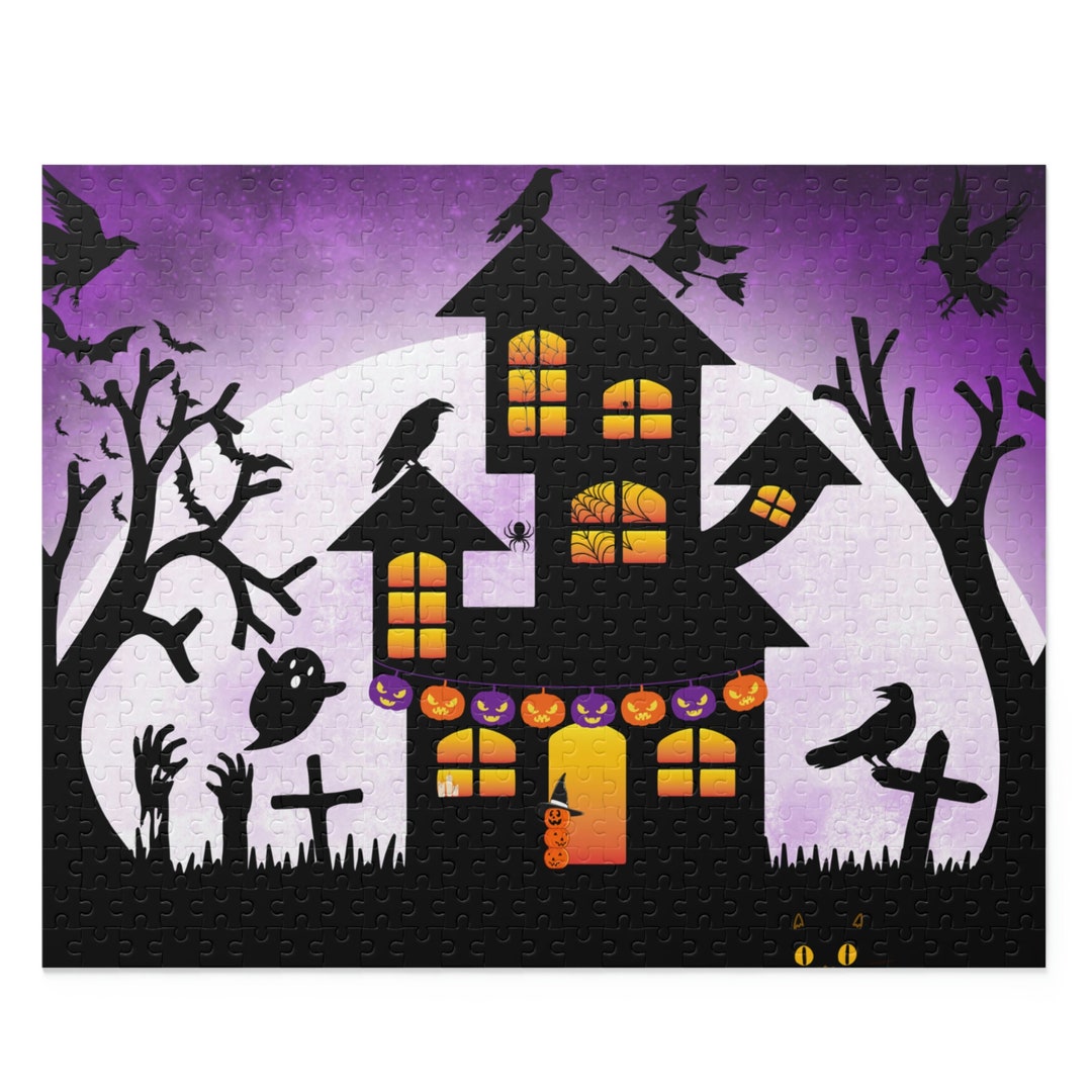 Haunted House Puzzle 120, 252, 500-piece - Etsy