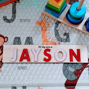 Wooden Name Puzzle, Name Puzzles for Toddlers, Kids Name Puzzle, First ...