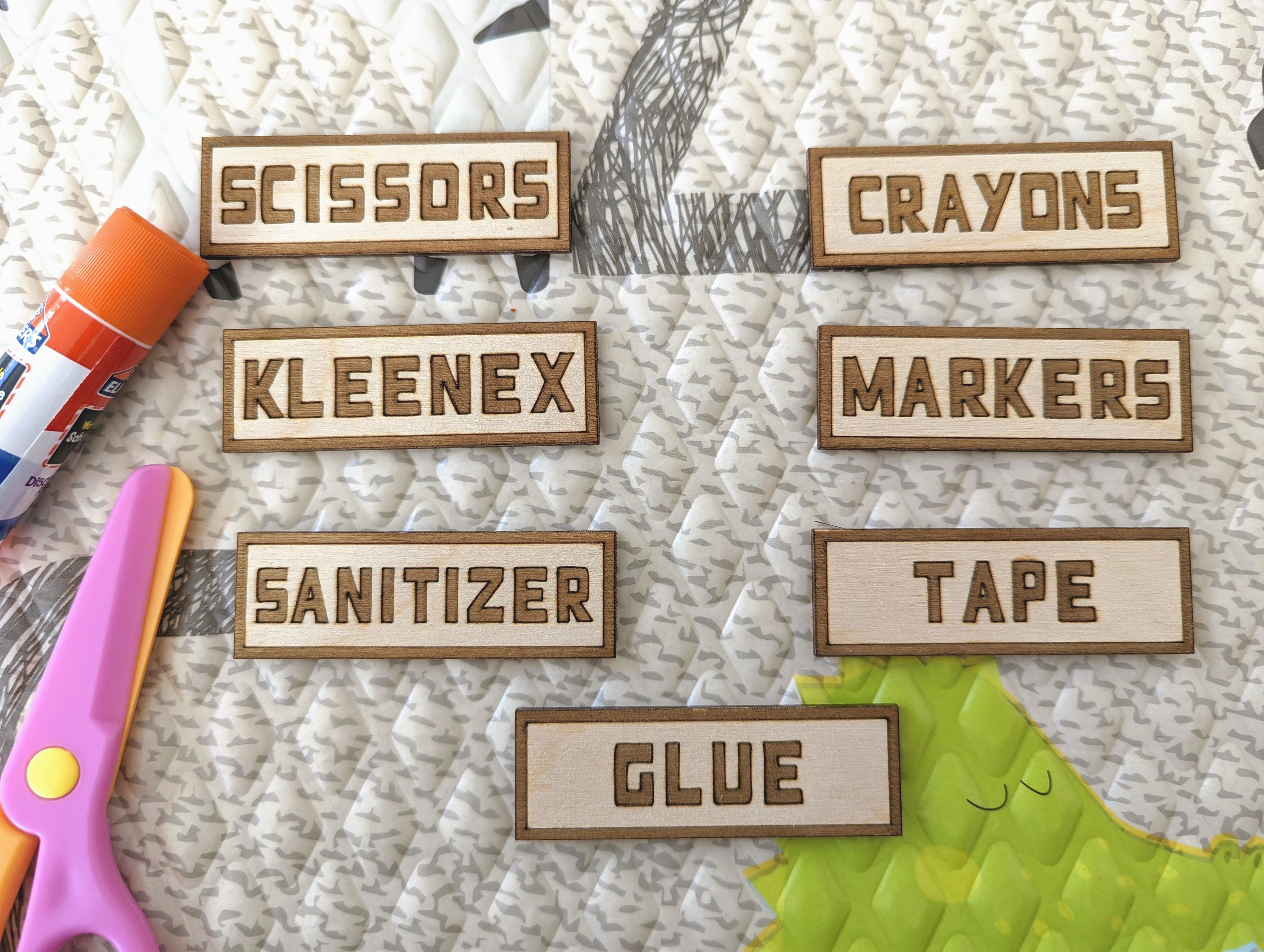 Custom Wood Labels for Kids Room, Classroom, Teacher Organization, Play ...