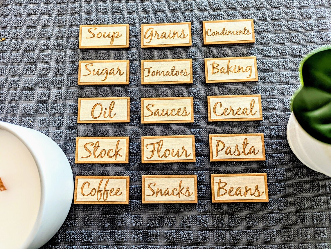 Custom Wood Tags Labels for Kitchen or Pantry Organization ...