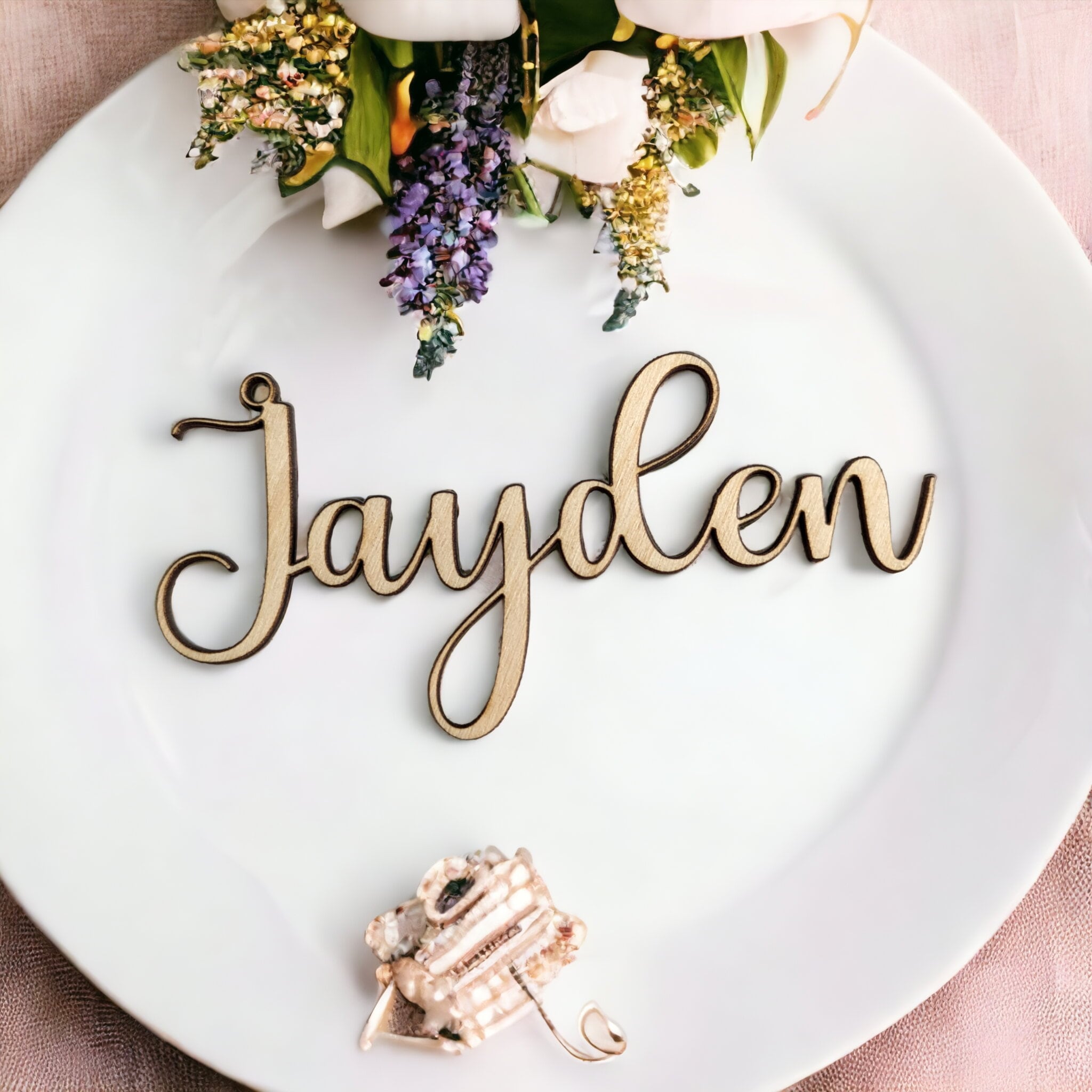 Custom Place Setting Tags, Personalized Name Tags, Birthday Wooden Name ...