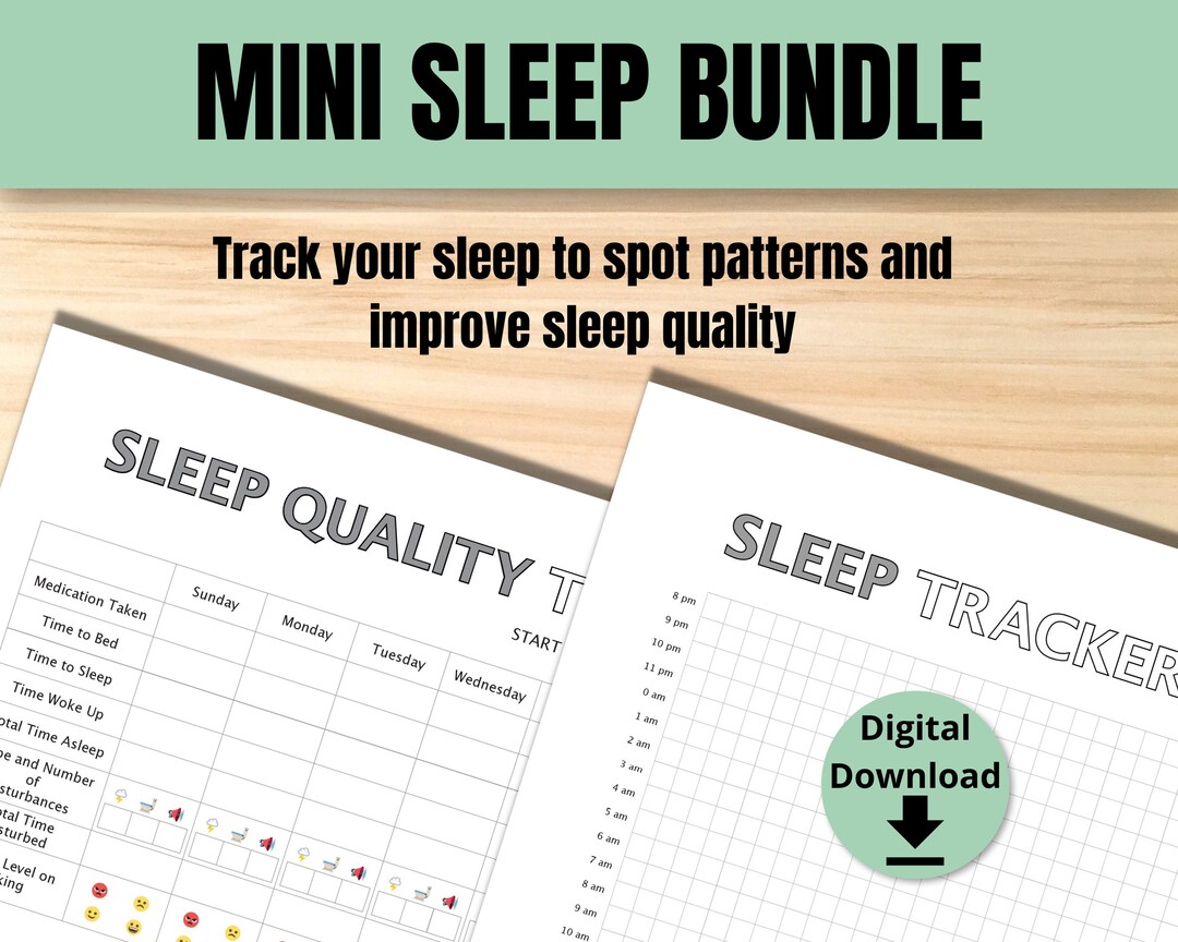 Mini Bundle of Both the Monthly Sleep Tracker and Weekly Sleep Quality ...
