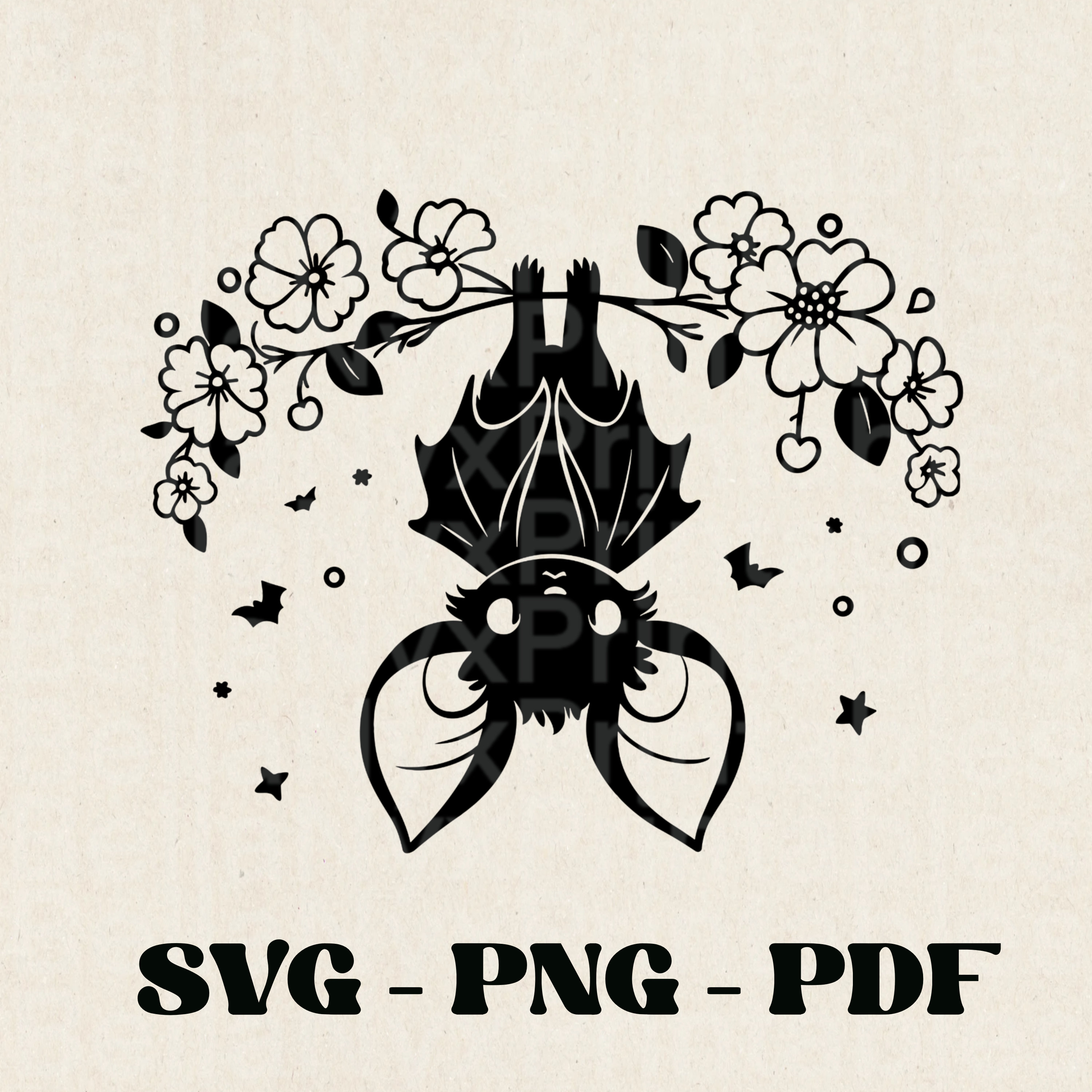 Cute Bat Svg, Floral Bat Svg, Bat Clip Art, Bat Cut File Cricut - Etsy