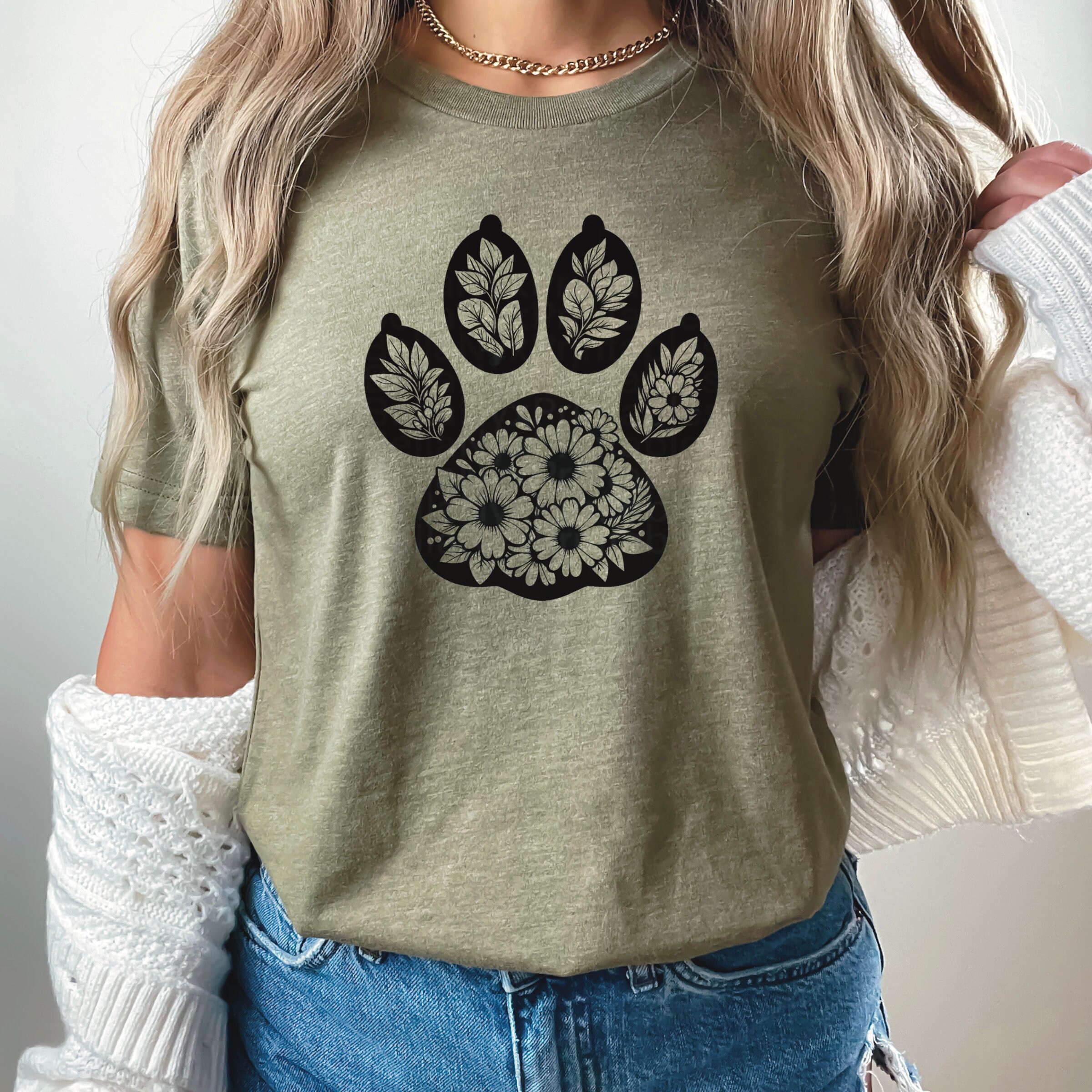 Floral Dog Paw Print SVG: Flower Paw Clip Art (digital Files) - Etsy