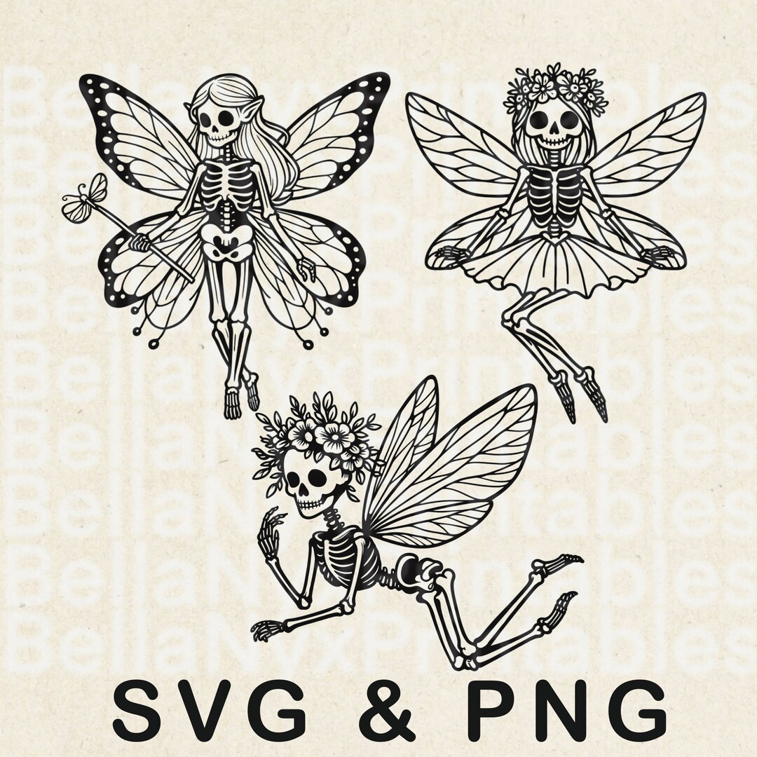 Skeleton Fairy SVG, Fairy Bundle, Goth Fairy SVG, Fairycore SVG ...