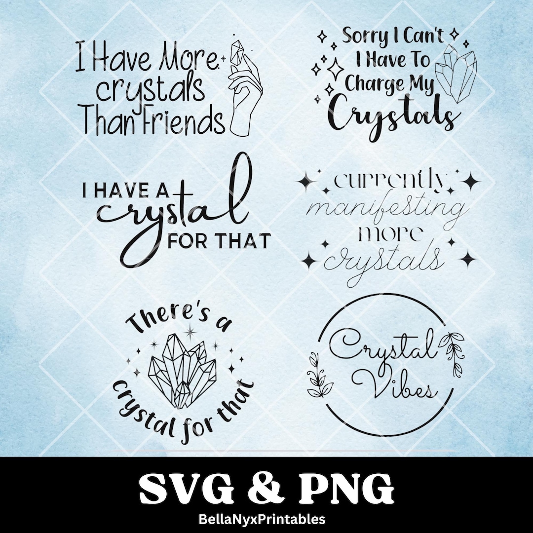 Witchy Crystal Quotes SVG Bundle | Magic and Mystic SVG PNG | Spiritual ...