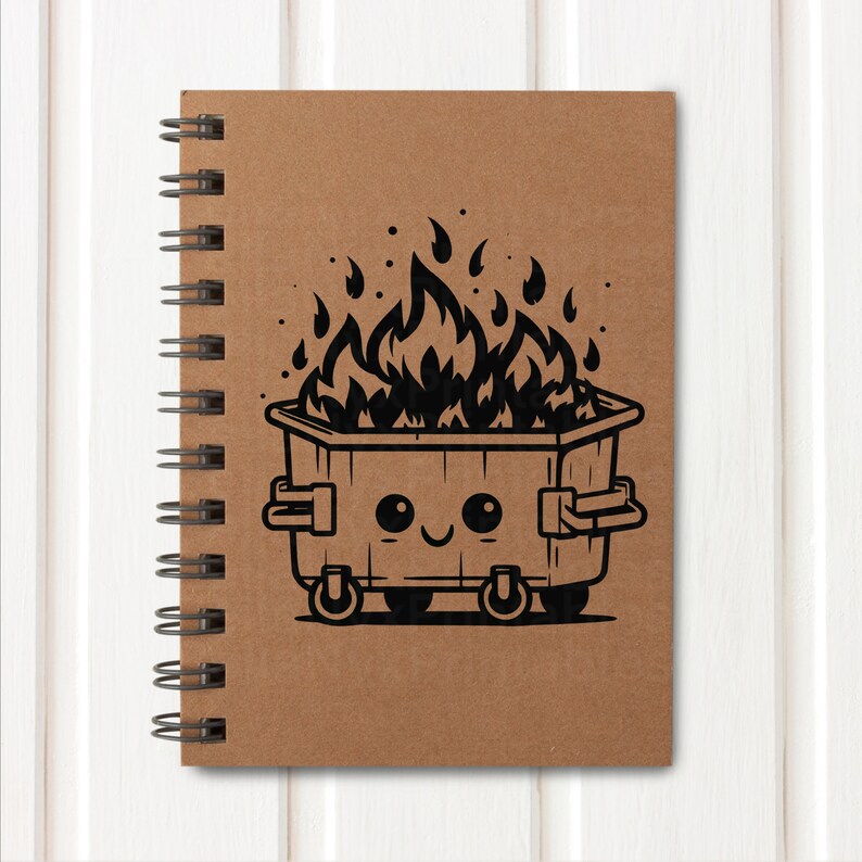 Cute Dumpster Fire SVG, Garbage Svg, Trash Can Clipart, Png Svg Files ...