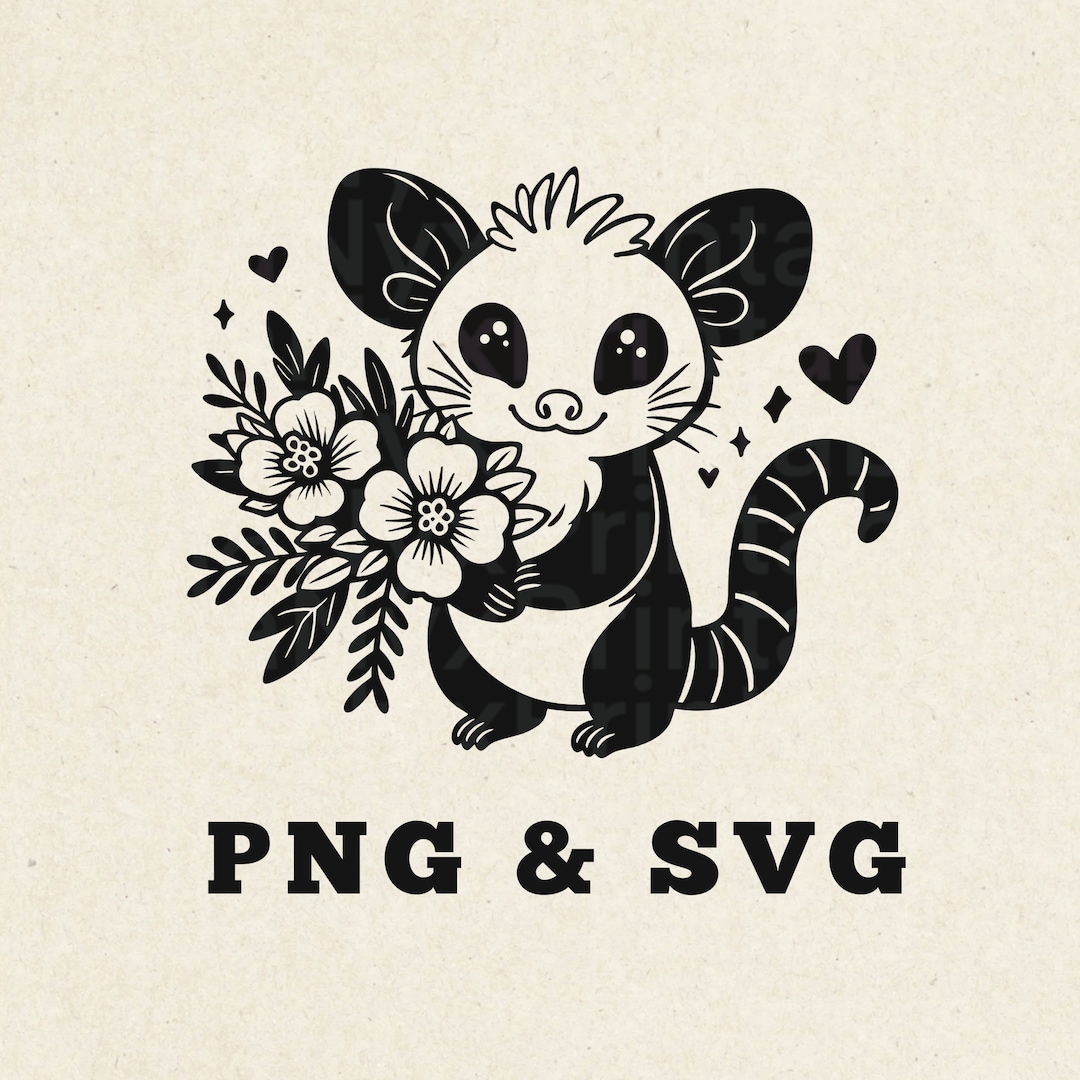 Opossum SVG, Cute Opossum, Possum SVG, Opossum Cut File, Digital ...